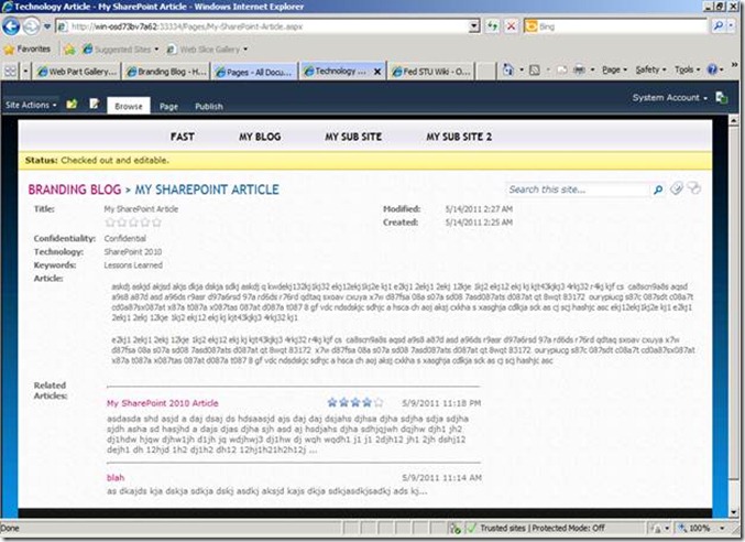 A Static State Customizing Content Query Web Parts